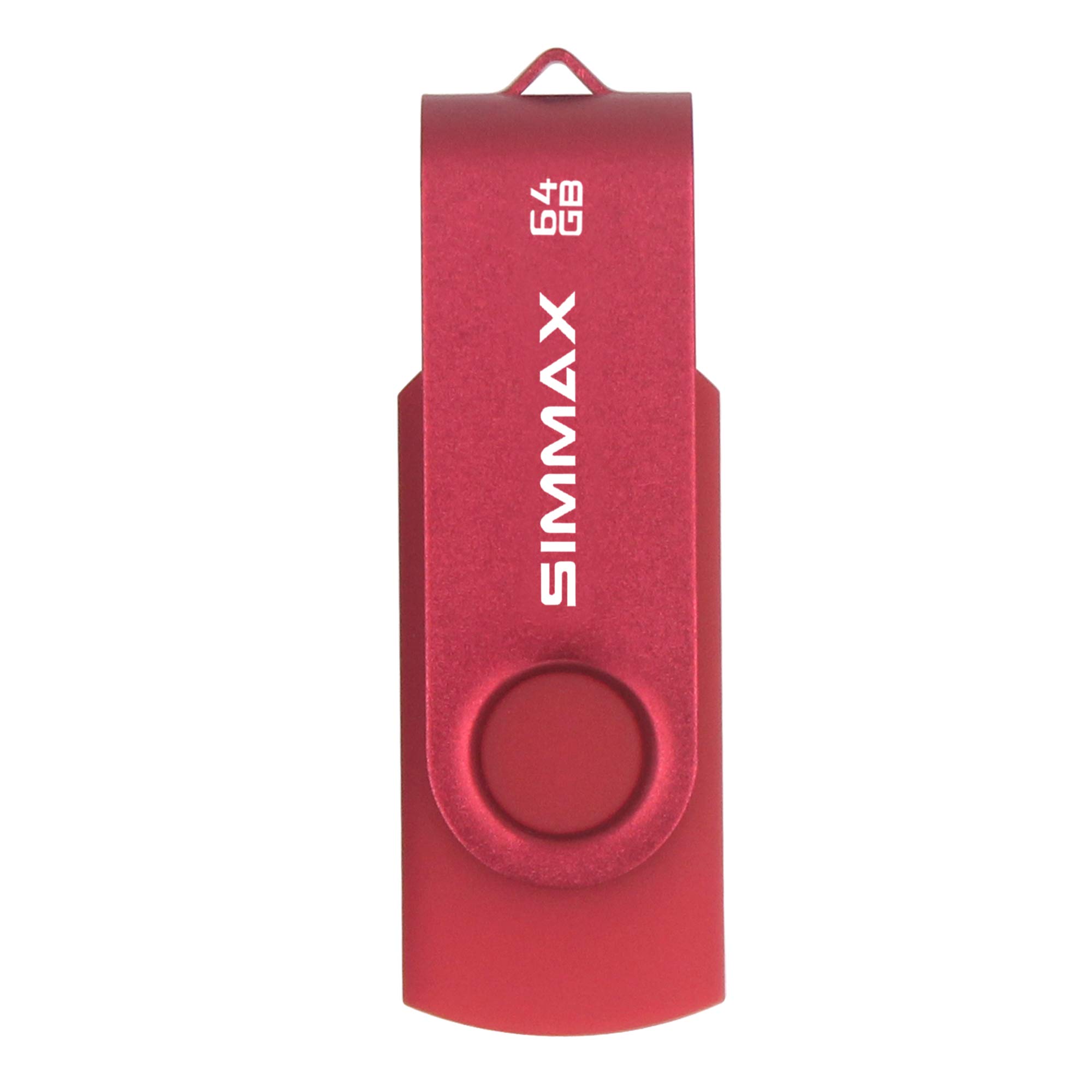 SIMMAX USB Flash Drives 2 Pack 64GB Memory Stick Swivel Design USB 2.0 Flash Drive Thumb Drive Zip Drives (64GB Red Purple)