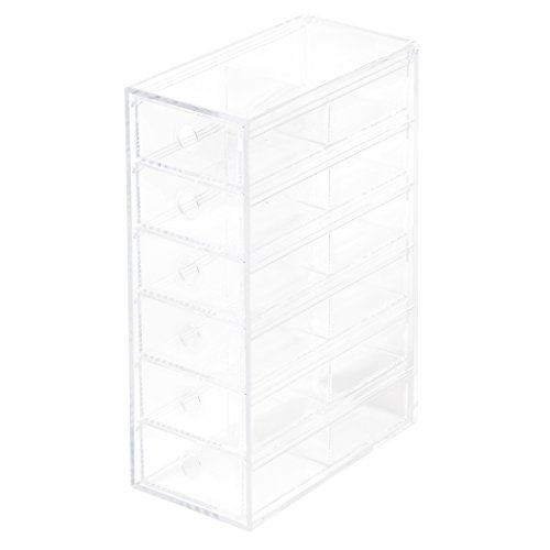 Richards Homewares Clearly Chic Slim Organizer, Large 6-Drawer, Clear
