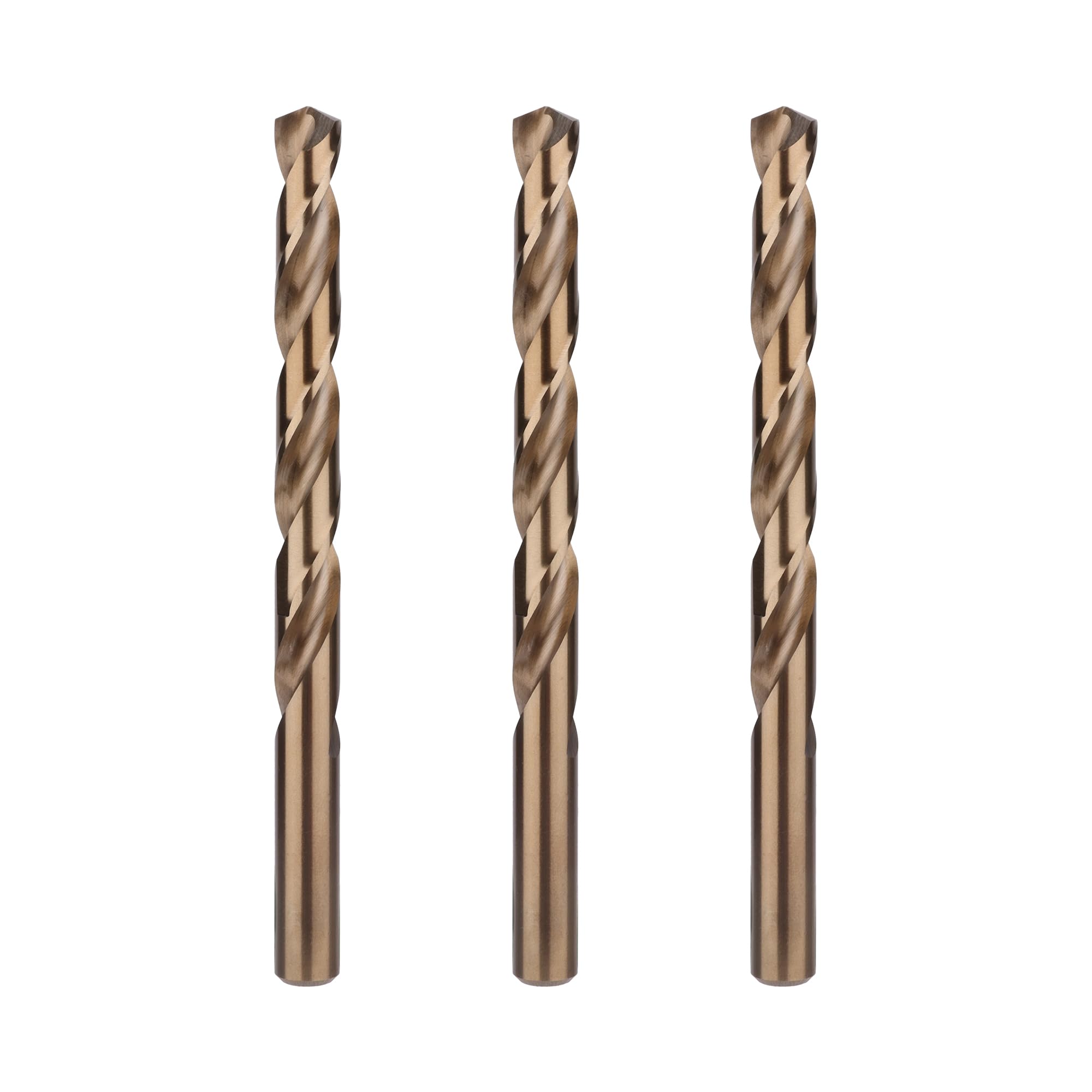 BECOLLO 1/8 Inch Cobalt Drill Bit Set, M35 Jobber Length Twist Drill Bits,Suitable for Drilling in Hard Metal, Stainless Steel, Cast Iron,10 Pieces