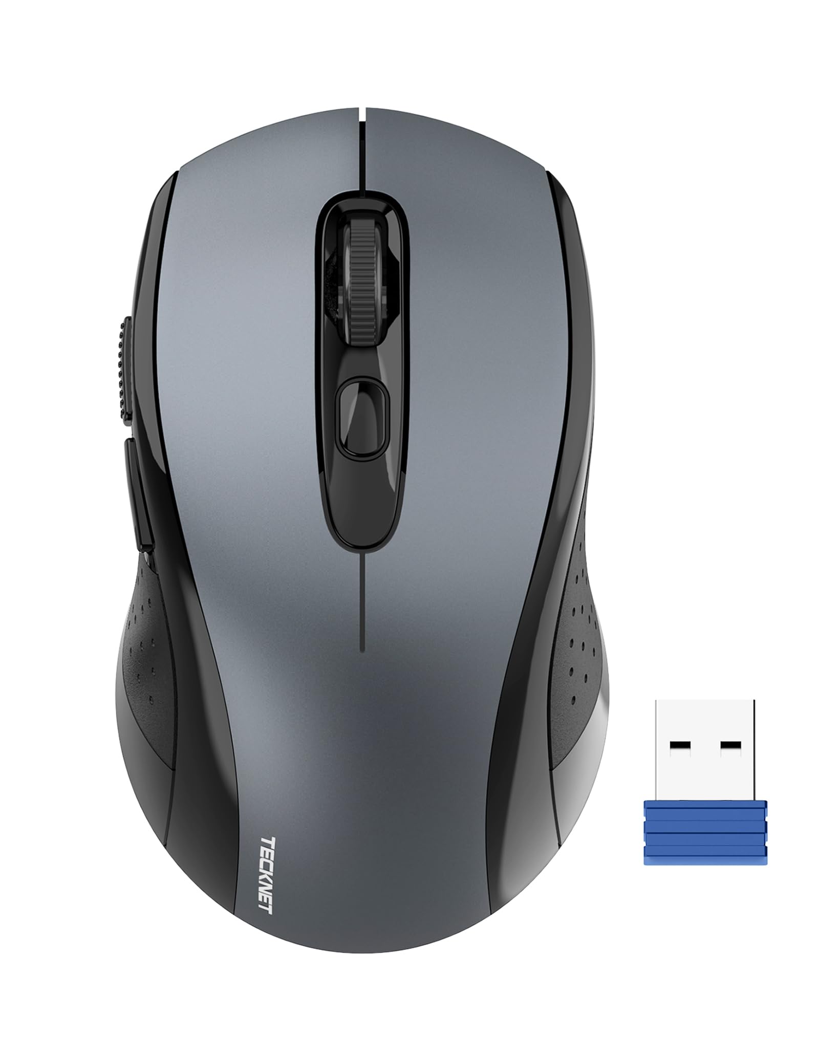 TECKNET Wireless Mouse for Laptop, 2.4G Wireless Computer Mouse, 5-Level Adjustable 4800 DPI, Silent Mouse with Receiver & 6 Buttons, 18 Months Battery Life, USB Portable Mouse for Mac, Chromebook