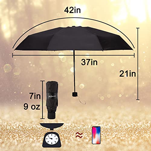 Allfourior Small Mini Compact Travel Umbrella 8 Ribs Lightweight Portable Parasol Sun&Rain Pocket Umbrellas