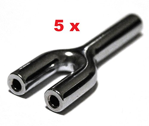 5x Double Barrel Tube Metal Y-shaped Mini Muffler Connector to Bottle Lab Fitting Fixture