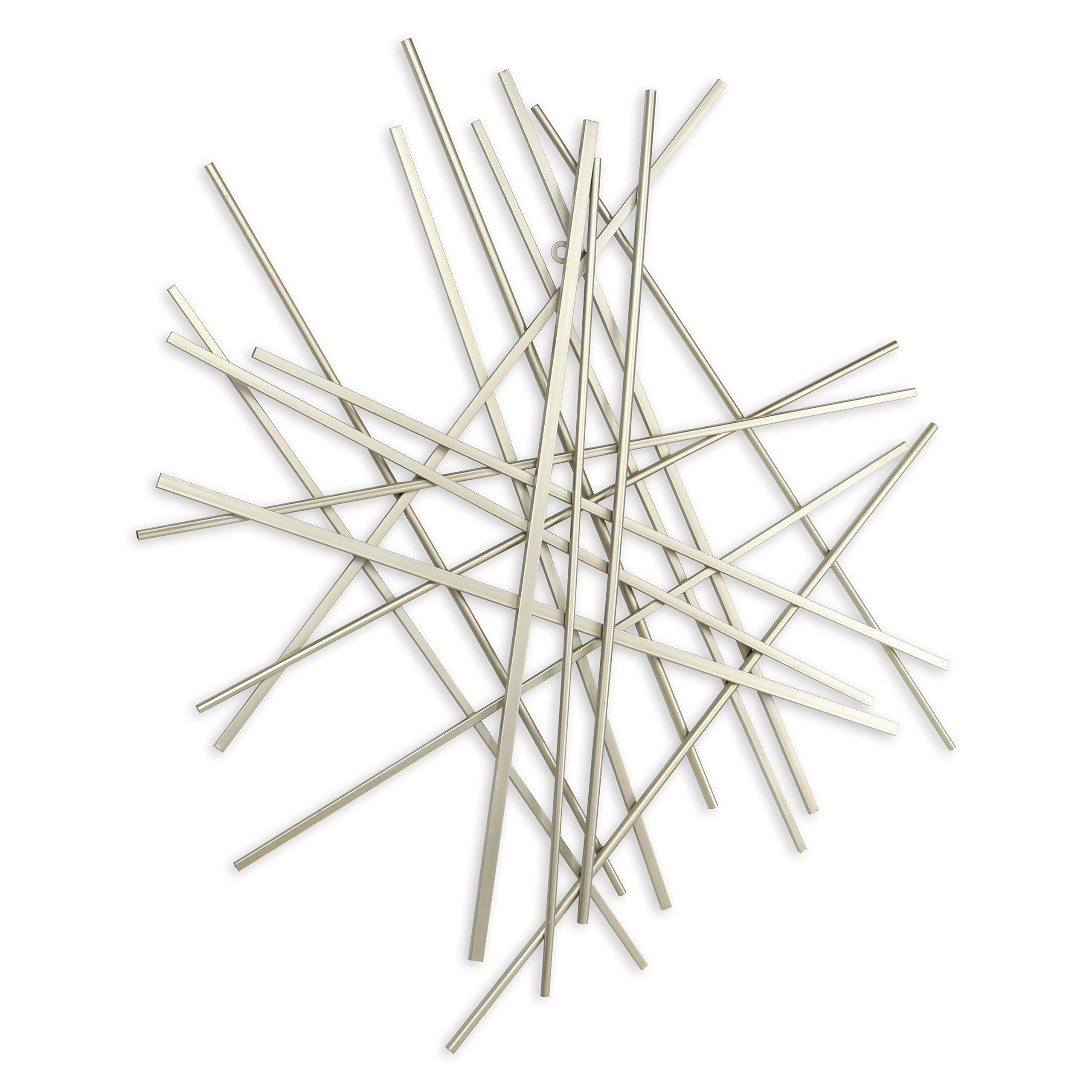 Cheungs Abstract, silver bar and panel wall décor piece (5369SV)