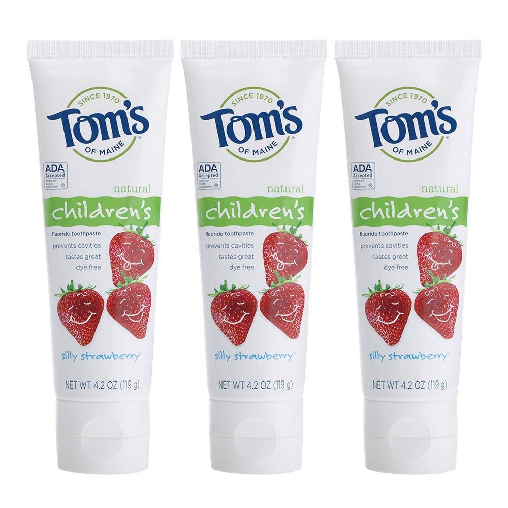 Tom's of Maine Children's Natural Fluoride Toothpaste, Silly Strawberry 4.2 oz (Pack of 6)