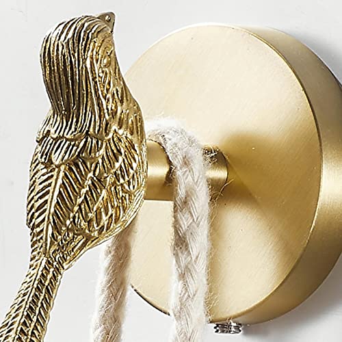 Brass Hooks, Gold BrassTowel Hooks,Brass Decorative Hooks,Gold Brass Coat Hooks Wall Mounted,Gold Brass Bird Coat Wall Hooks, Brushed Brass Wall Hooks for Towel, Coat ,Robe, Hat ,Keys,Bag,Scarf