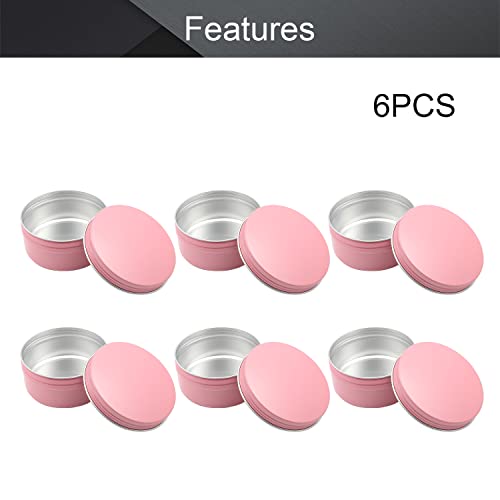 Othmro 6pcs 5.1oz Metal Round Tins Aluminum Tin Cans Containers with Screw Lid, 83 * 38mm(DxH) Silver tin cans for Salve, Spices, Lip Balm, Tea or Candies 150ml