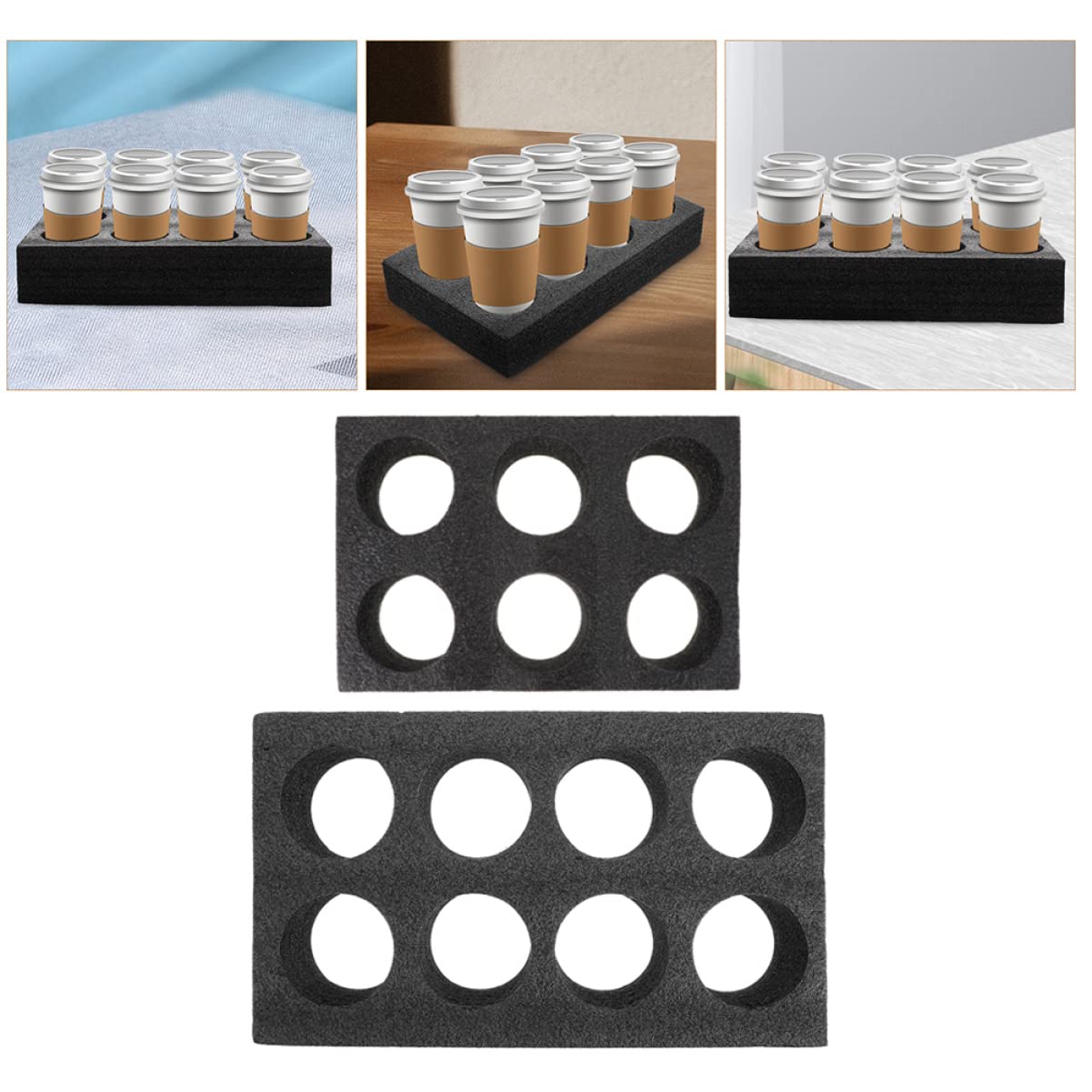 2pcs Milk Tea Drink Cup Holder Sodas Drinks Drink Packaging Tray Coffee Cup Carrier Take Out Cup Holder Disposable Drinkware Coffee Cup Tray Commercial Tea Milk Pearl re-usable