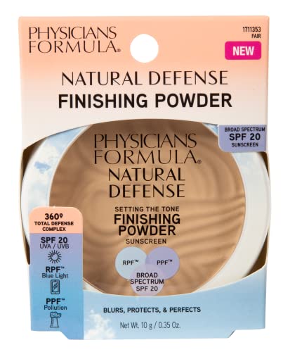 Physicians Formula Natural Defense Setting Powder, Face & Finishing Powder, SPF 20 Fair | Dermatologist Tested, Clinicially Tested