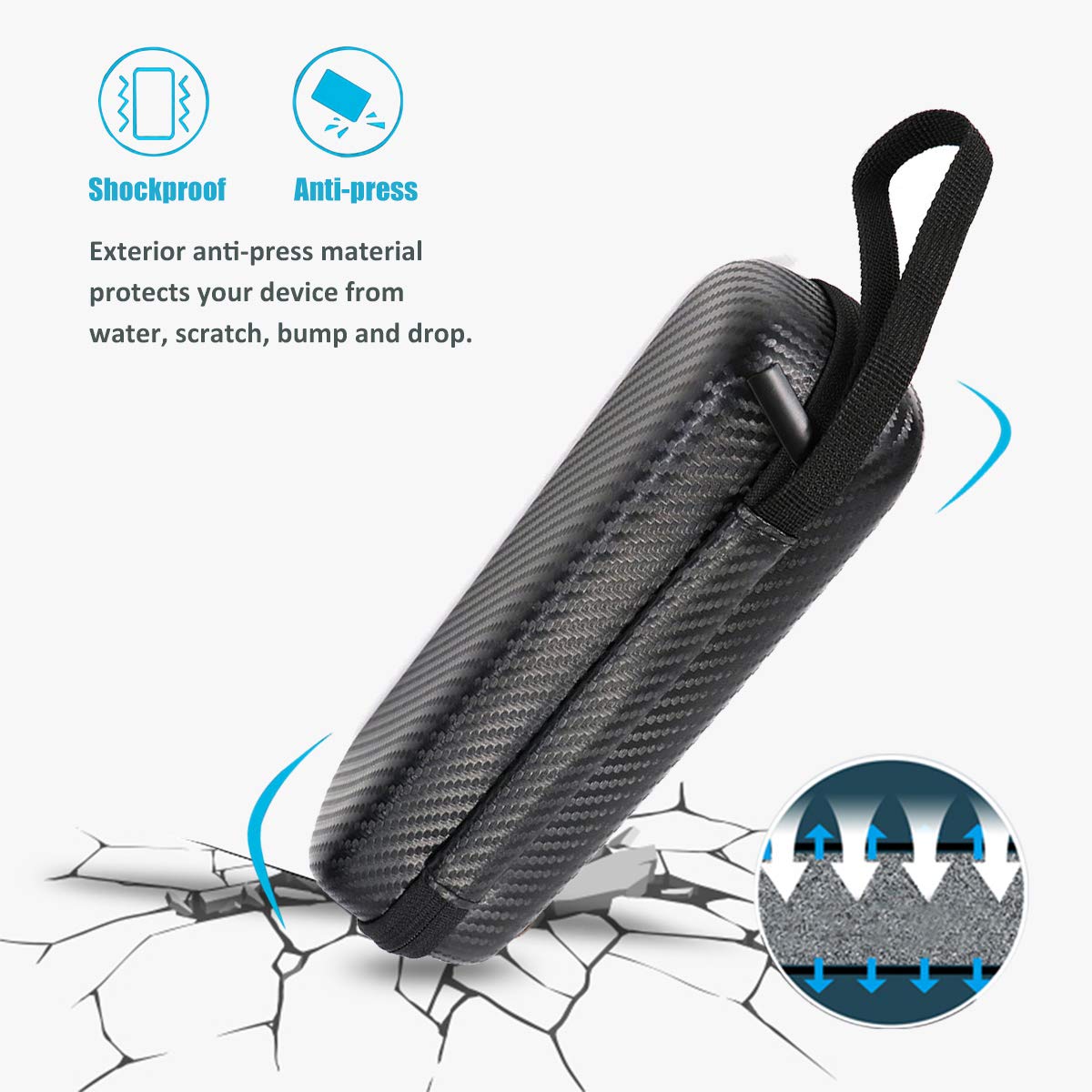 ProCase Toothbrush Travel Case for Oral-B Pro 1000 1500 3000 5000 7000 Sonicare 5100 6100 AquaSonic, Sonic Electric Power Rechargeable Toothbrush Carrying Case Holder Container -Black