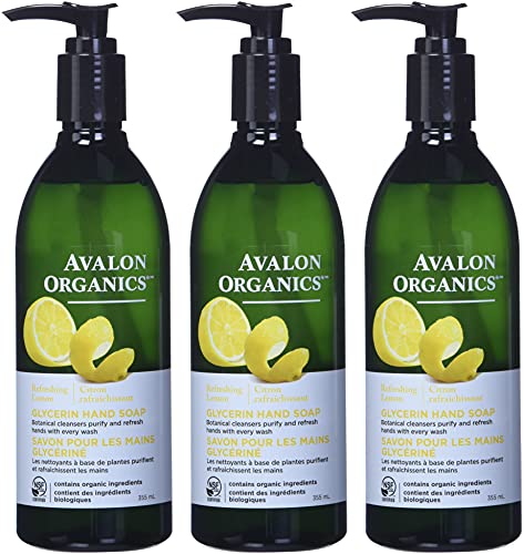 Avalon Organics Glycerin Hand Soap, Lemon, 12 Ounce (Pack of 3)