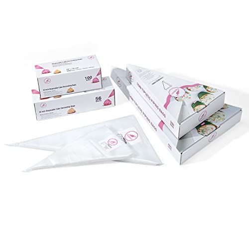 Keenpioneer Disposable Decorating & Pastry Bags 10" Pack of 100 (10", Clear)