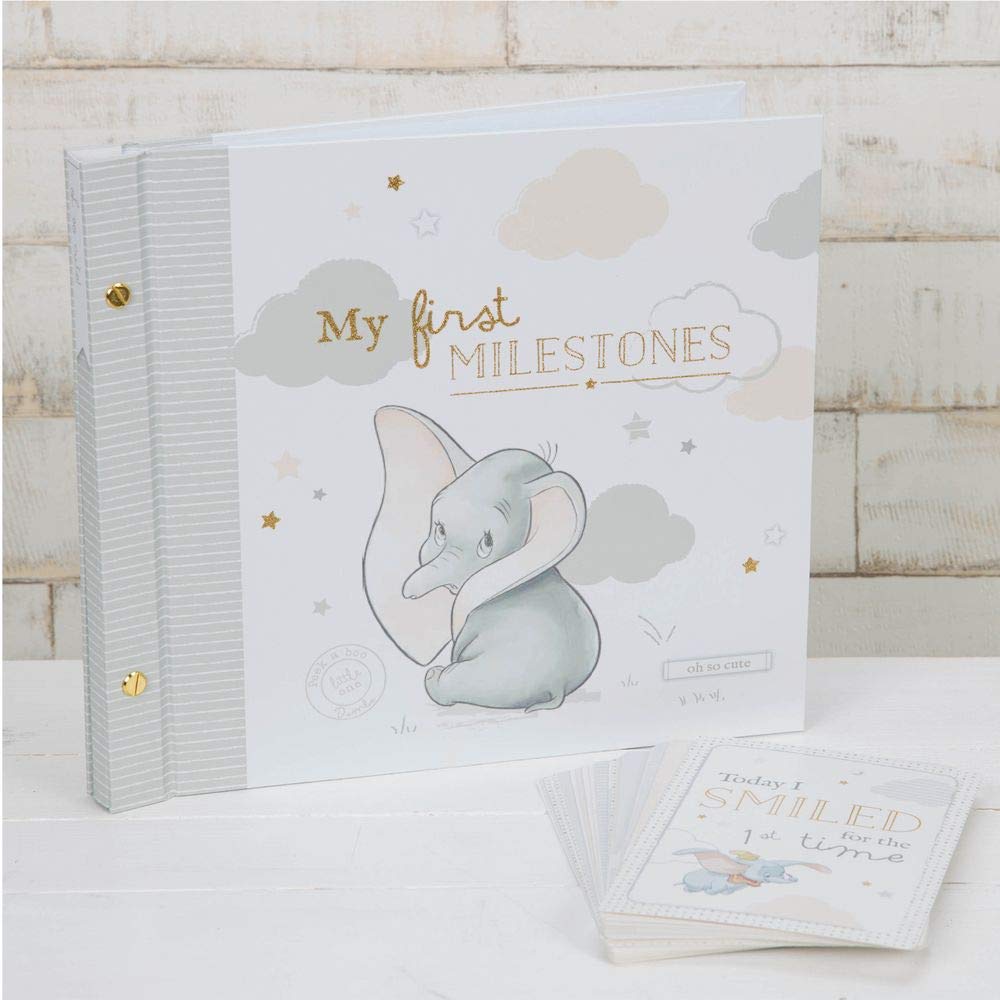 Widdop Disney Baby Dumbo Elephant Photo Album and Milestone Card Boxed Set