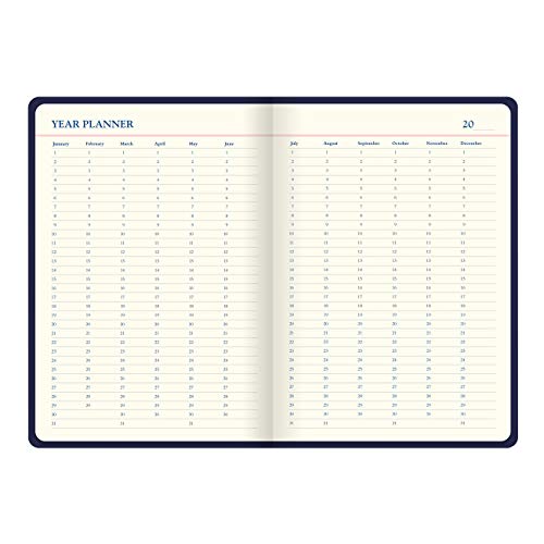 LETTS Icon A5 5 Year Diary, Cream Paper, 384 Pages, 8.25 x 5.75 x 0.75 Inches, Navy (B090024), gold