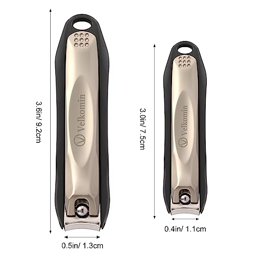 2pcs Nail Clipper Set with Comfort Grip Nail Catcher, Ultra Sharp & Durable Nail Clipper Cutters Trimmer for Men and Women, 18-month Replacement Warranty