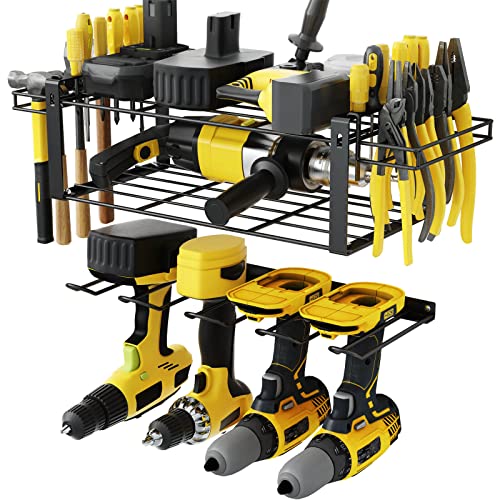 Godboat Power Tool Organizer, Garage Storage for Mens Gifts, Tool Storage as Dad Gifts, Wall-Mount Garage Organization, Floating Shelves for Tool Box & Pegboard, Cool Gadgets, Fathers Day Dad Gifts