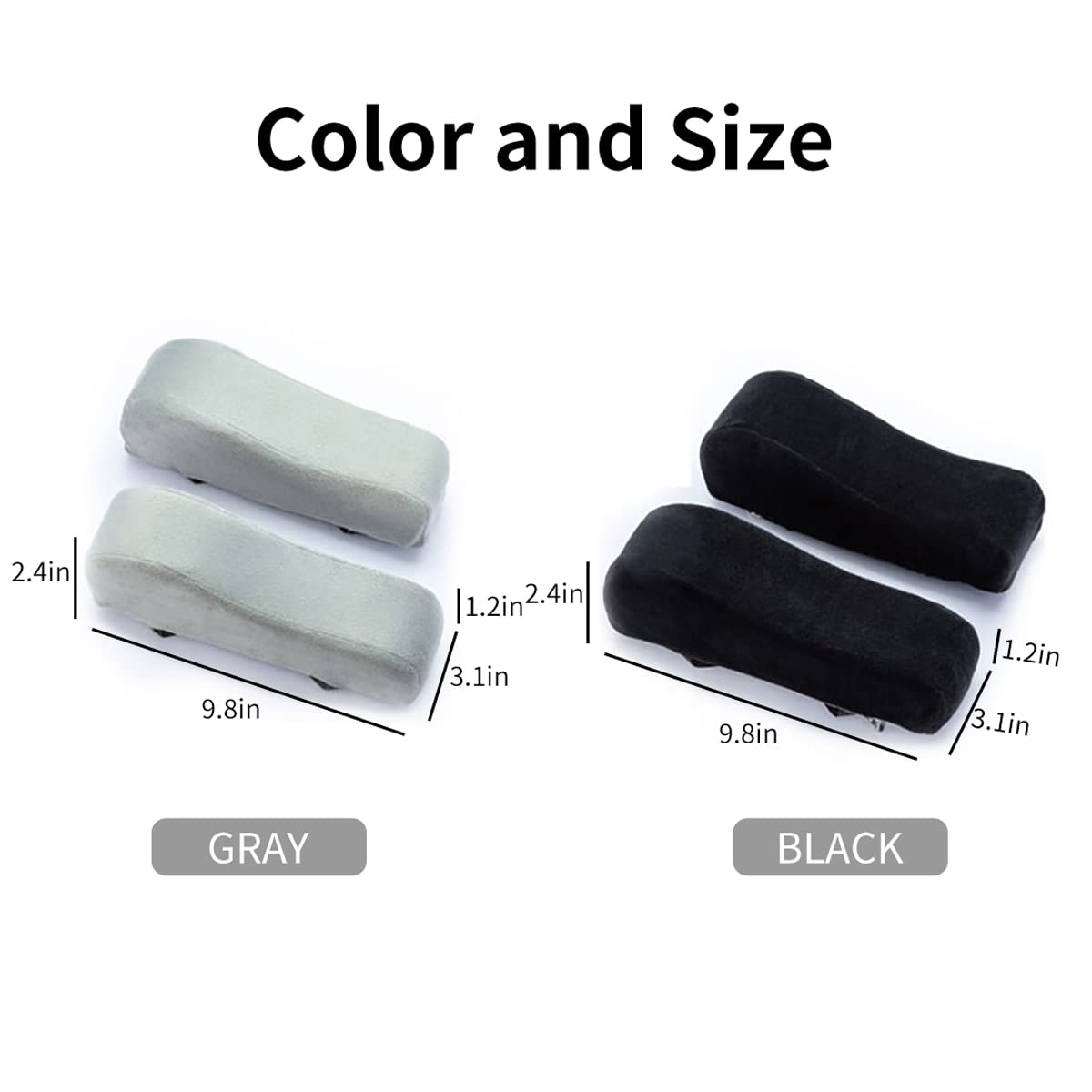 2pcs Office Chair Arm Covers, Ergonomic Chair Arm Pads with Memory Foam Armrest Elbow Pillow Forearm Pressure Relief for Office Chairs Gaming Chair (Black)