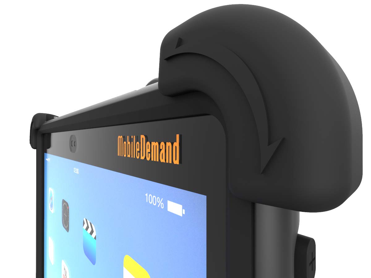 MobileDemand Ultra Rugged Case for iPad 10.2 – Briefcase Handle, Back Hand Strap – Lightning Port Cover – Shock Absorbing Rubber Bumpers, Fully Protective Case – Black – Heavy Duty Tablet Case