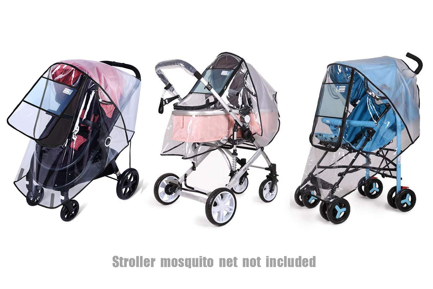 Stroller Rain Cover by Hombae, Universal Baby Stroller Weather Shield, Waterproof Stroller Cover, Travel Umbrella Stroller Wind Dust Shield, Stroller Cover for Rain, Food Grade EVA, Eye Protect