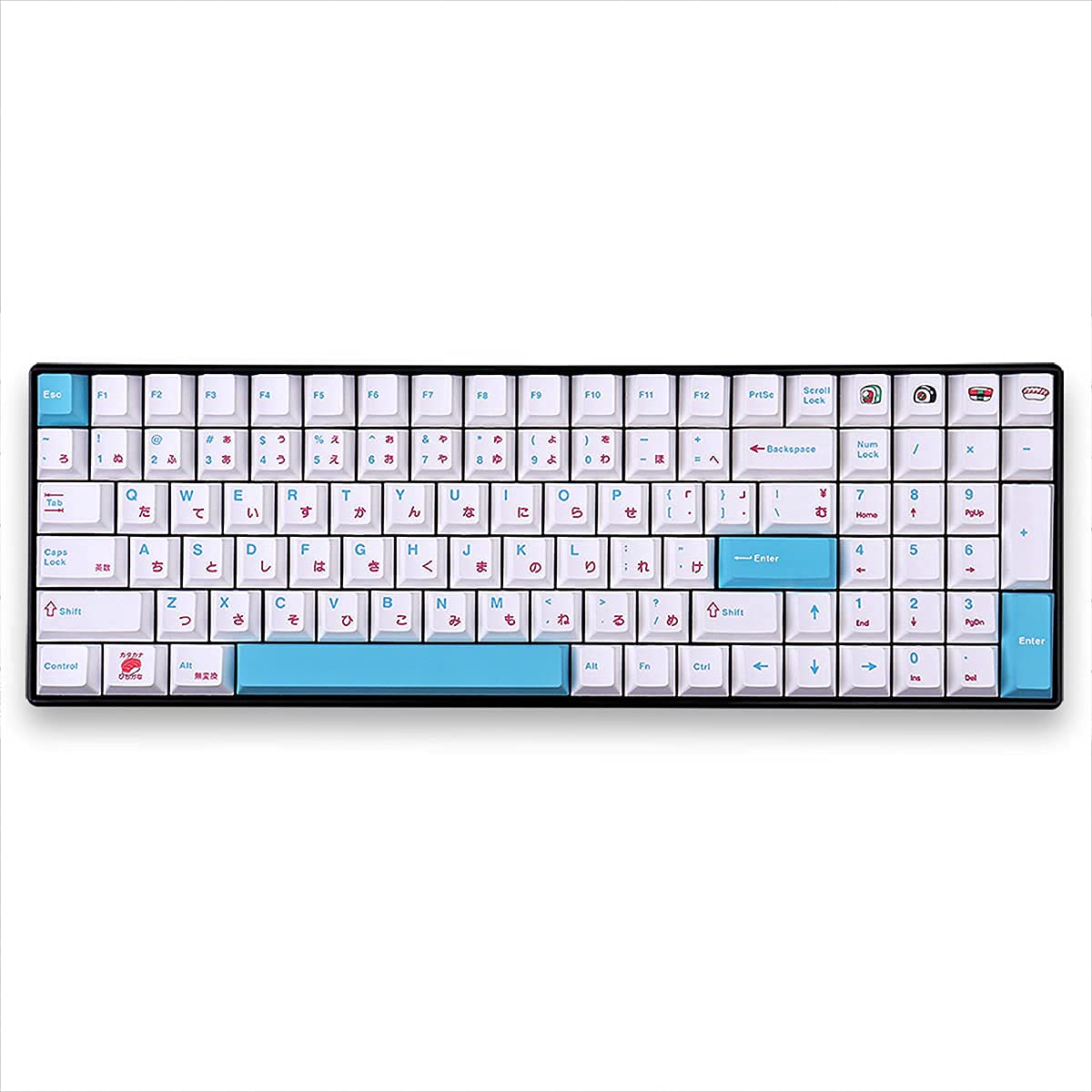 PBT White Japanese Keycaps 135 Keys Dye Cherry Profile with Key Puller Suitable for 104/87/84/61 60% MX Cherry Gateron Gaming Keyboard(135 Keycaps)