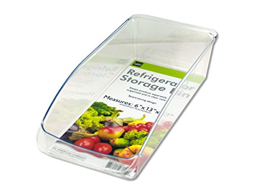 bulk buys Refrigerator Storage Bin, 6" x 13" x 3.1", Clear