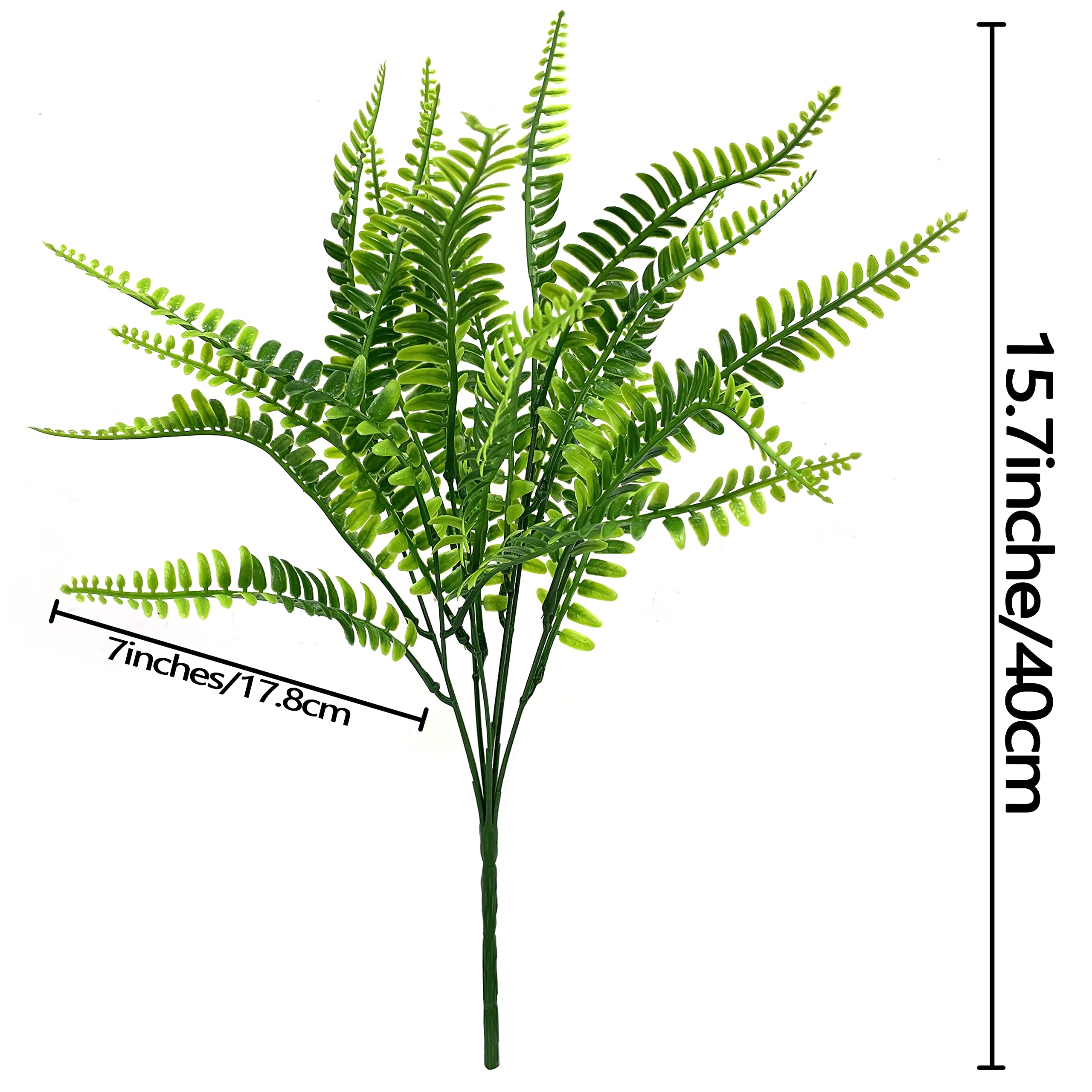 Beebel Artificial Shrubs 4 Bunches Artificial Boston Fern Plants Greenery Bushes Flower for House Office Garden Indoor Outdoor Decor