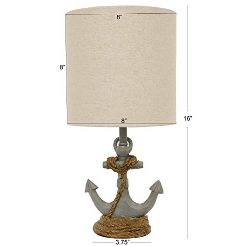 Decor Therapy Saylor Anchor Accent Lamp, Antique Iced Blue