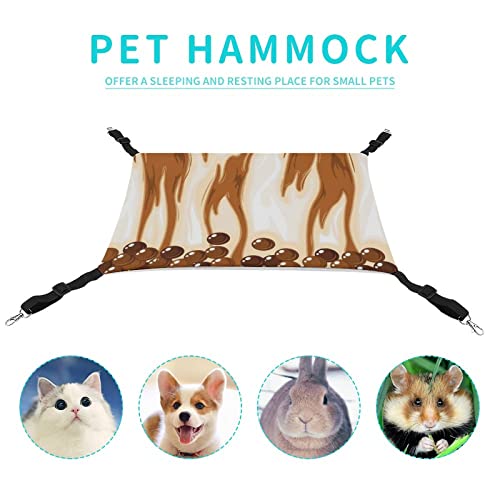 Bubble Tea in Brown Sugar Milk Tea Pet Hammock Comfortable Adjustable Hanging Bed for Small Animals Dogs Cats Hamster