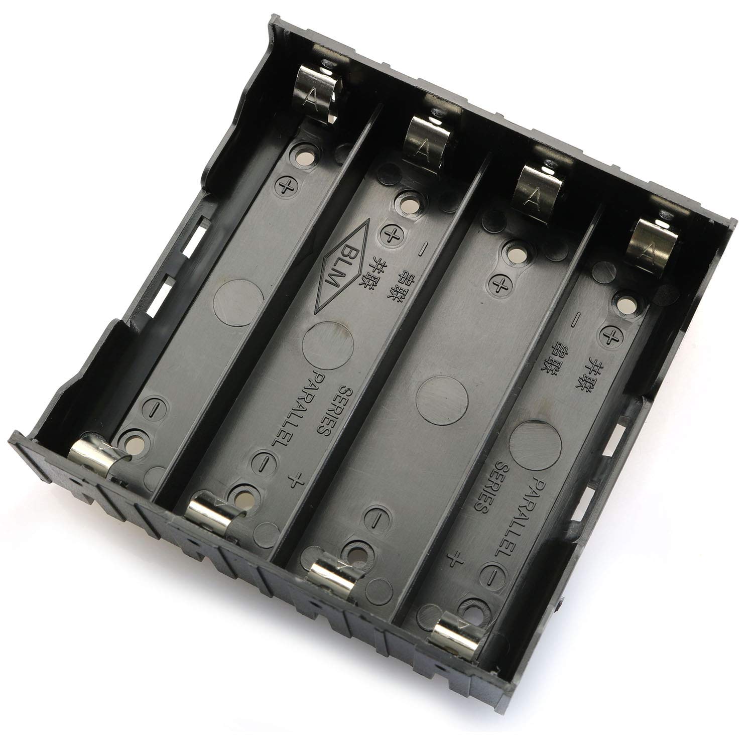 RuiLing 4-Pack 18650 Battery Holder 4 Slots x 3.7V Battery Storage Case DIY Batteries Clip Box with Pin
