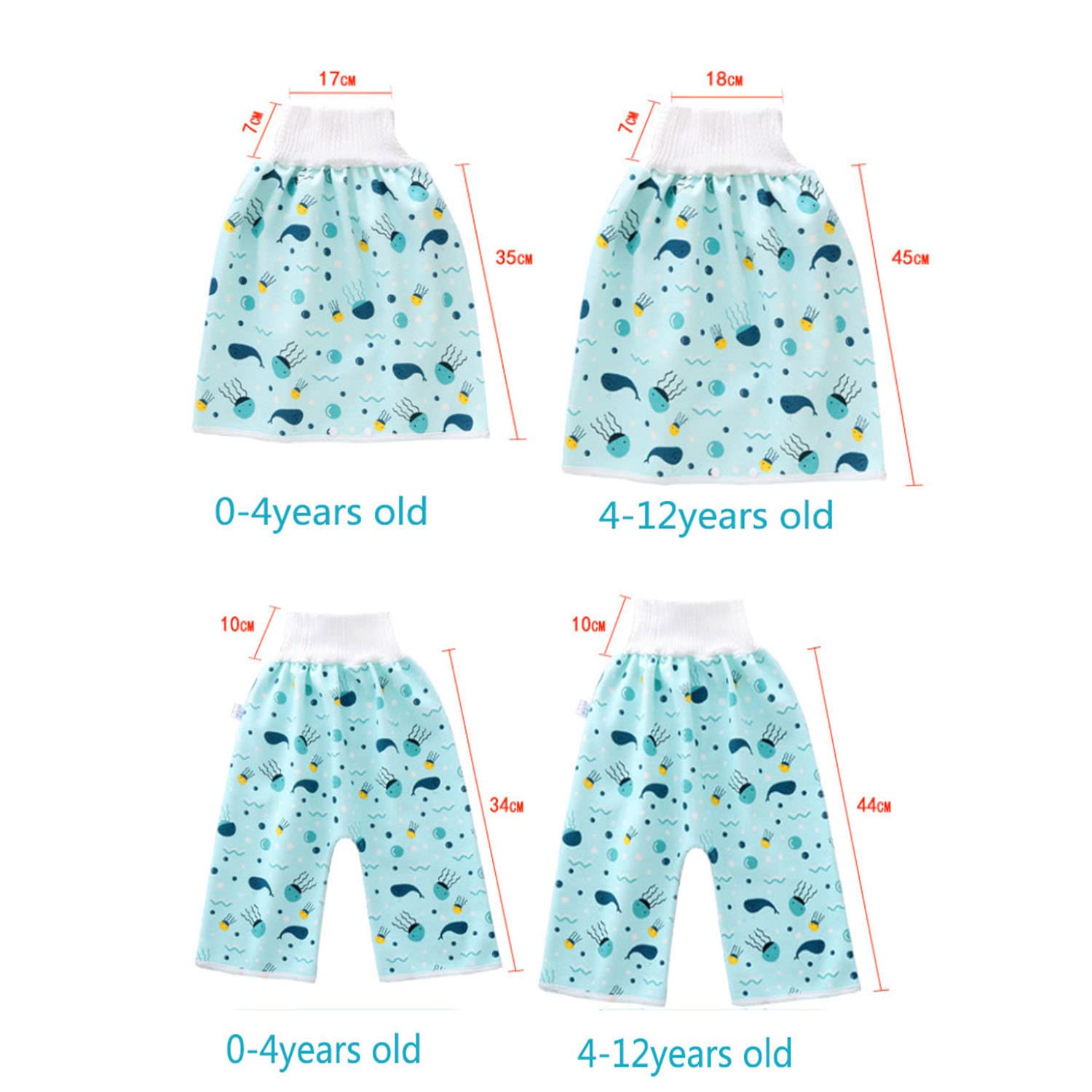 Baby Cotton Training Pants Cloth Diaper Skirts for Potty Training⦠0-4T