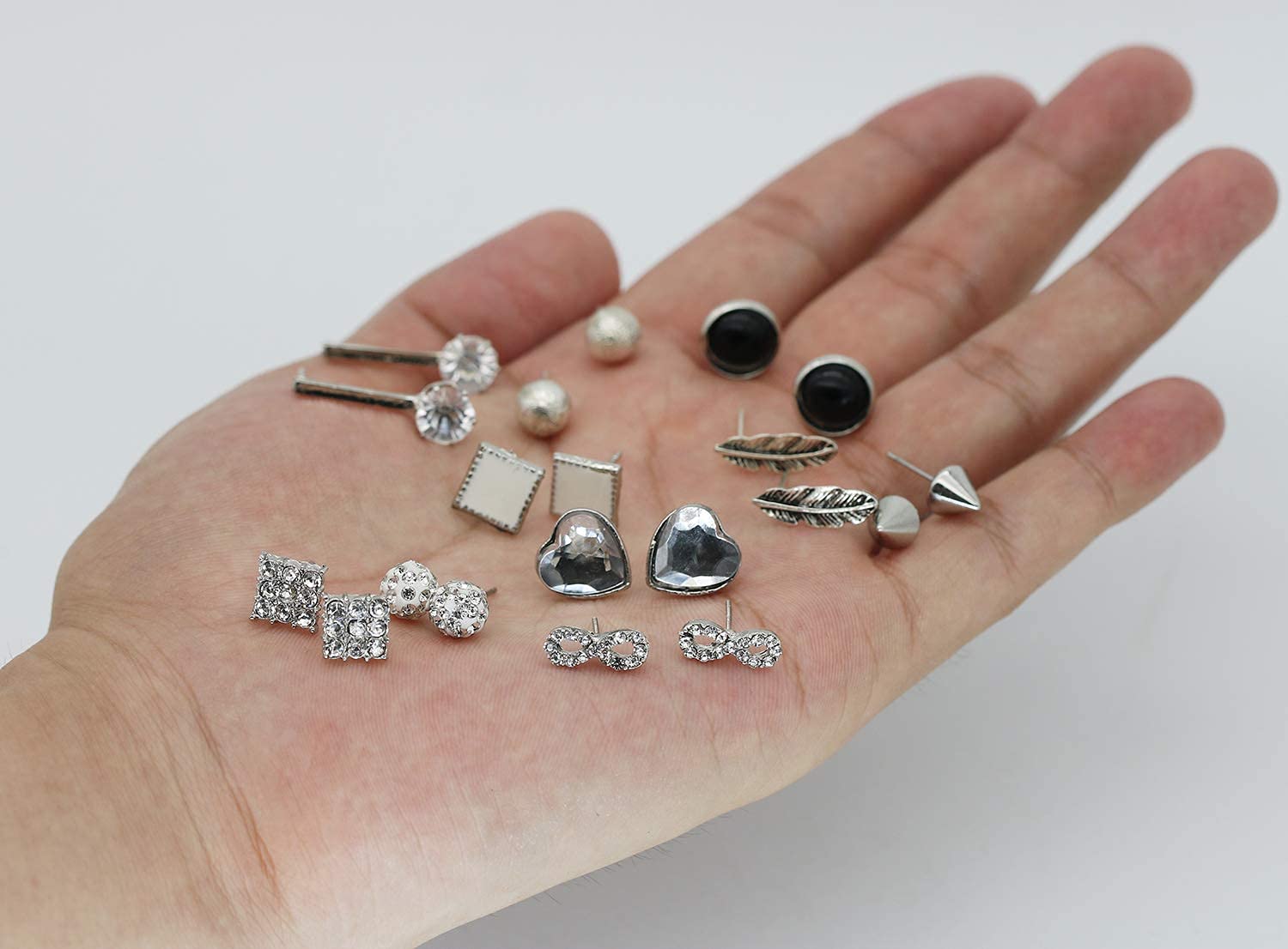 39 Pairs Assorted Multiple Stud Earrings set for Women Girls Simple Hoop earring set Cute Earrings Card Pack