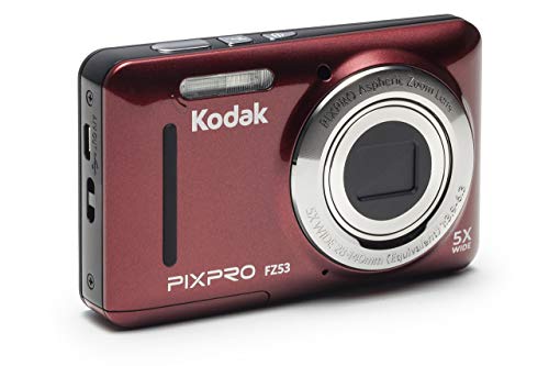 Kodak PIXPRO Friendly Zoom FZ53-RD 16MP Digital Camera with 5X Optical Zoom and 2.7" LCD Screen (Red) (Renewed)