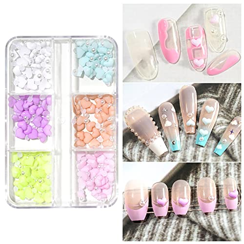 3D Love Nail Ornament 3D for Acrylic Nail Supply Nail Glamour Decoration DIY Nail Accessories Design Flat Back Letter Nail Decals (A, One Size)