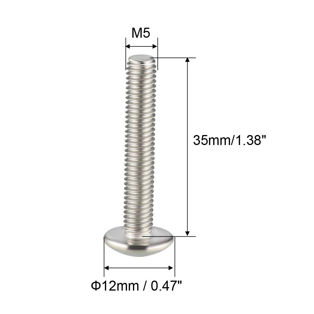 uxcell Machine Screws, M5x35mm Phillips Screw, 304 Stainless Steel, Fasteners Bolts 10Pcs