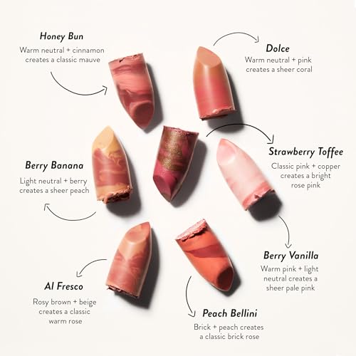 LAURA GELLER NEW YORK Italian Marble Sheer Lipstick - Peach Bellini - Hydrating & Lightweight - Vitamin E & Caster Seed Oil - Cream Finish