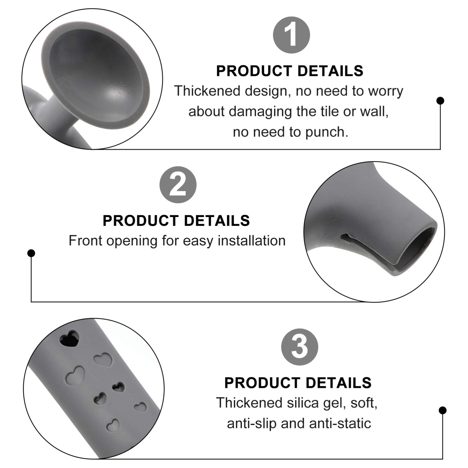 Silicone Door Handle Cover Sleeve Safety Door Knob Protector Cover Guarder Crashproof Suction Cup Door knob Cushion Grey