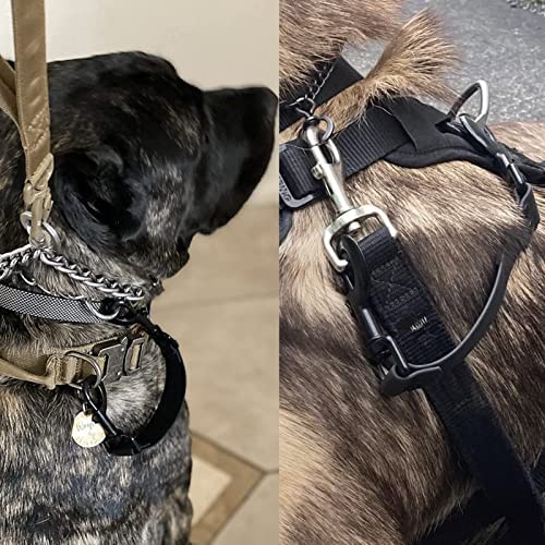 DEYACE Dog Collar Safety Clip, 2 Pack Waterproof Heavy Backup for Prong Collar, Dog Harness Collar Leash Connector (8-Inches, Black)