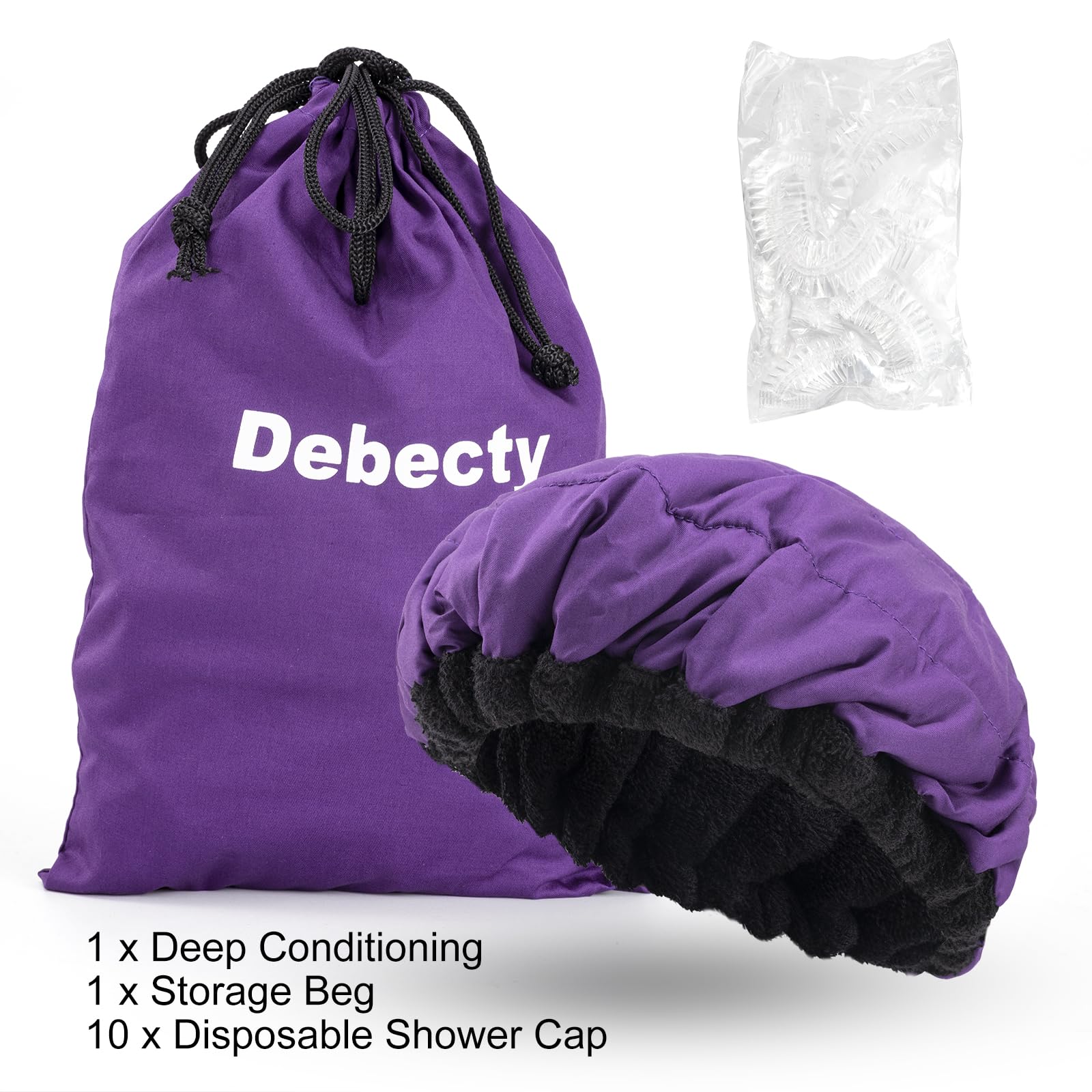 Deep Conditioning Microwavable Heat Cap for Steaming Hair Styling and Treatment, Haircare Therapy (Purple)