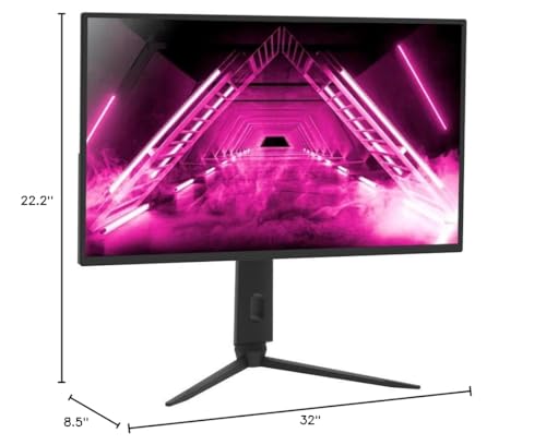 Monoprice QHD IPS Gaming Display - 32inch, 2560x1440p, QHD, 165Hz, 1ms, Height Adjustable Stand, 2X HDMI 2.0 and 2X DisplayPort 1.2 - Dark Matter Series