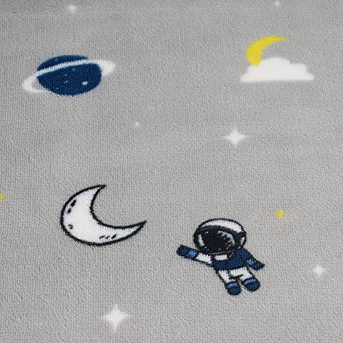 DaysU Plush Flannel Baby Blanket Super-Soft Lightweight, Printed Fleece Baby Blanket for Boys, Portable Bed Throws for Baby Crib and Toddler Bed, Grey Space, 30βx40β