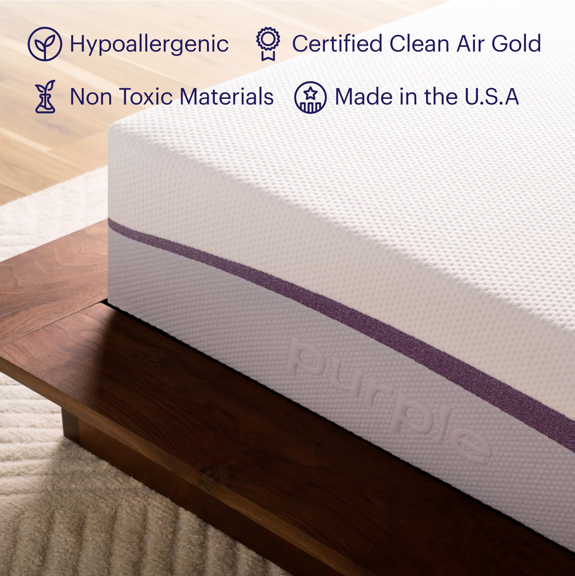 Purple Plus Cal King Mattress, GelFlex Grid, Better Than Memory Foam, Premium Comfort Foam Layer, Temperature Neutral, Responsiveness, Breathability, Made in USA
