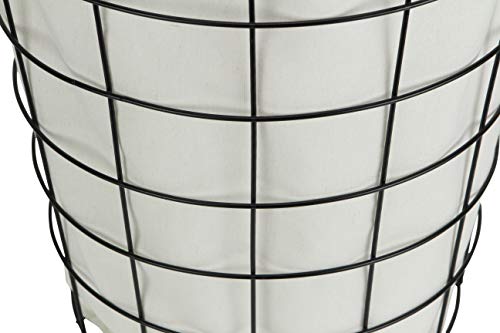 Cheung's 16S005 Lined Metal Wire Basket with Handles, Black