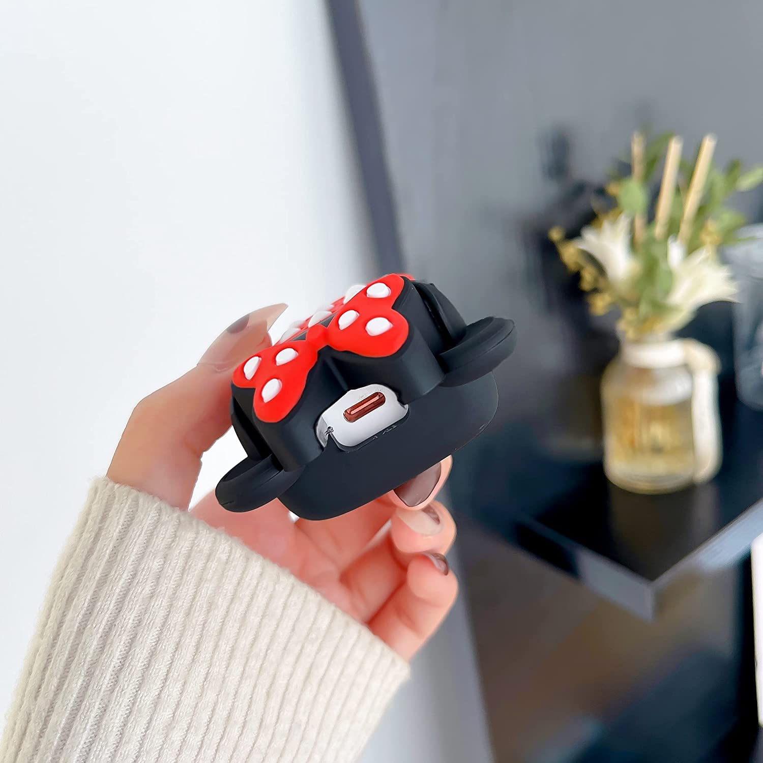 3D Protective Case for iPhone 20W USB-C Power Adapter Charger USB Lightning Cable, Cute Cartoon Series Soft Silicone Fast Lightning Chargers Cable Protective Cover for iPhone Charger (Cute Minnie)