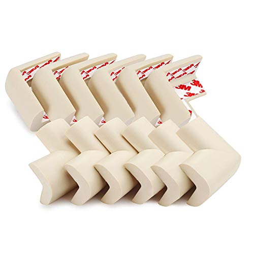 DYKESON Soft Corner Protector, Baby Safety Cushion, Corner Bumpers for Furniture, Corner Proofing for Baby, Corner Cushion, Table Edge Protector, Baby Proofing Edge, Corner Guards, 12 Pack, Beige