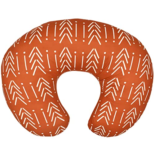 Baby Nursing Pillow Cover, Breastfeeding Pillow Cover Boys Girls, Nursing Pillow Case for Newborn, Soft Fabric Fits Snug On Infant, Washable & Breathable, Vintage Orange