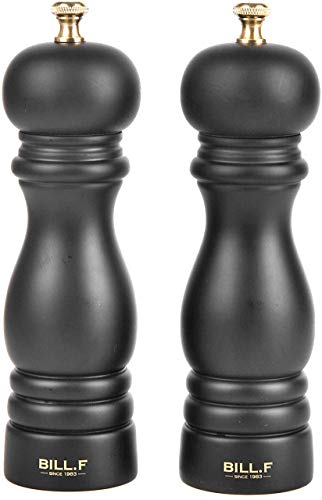 BILL.F Salt and Pepper Grinder Wooden Pepper Mill Grinder Salt Pepper Shakers Set of 2 with Adjustable Ceramic Rotor- 7 Inch