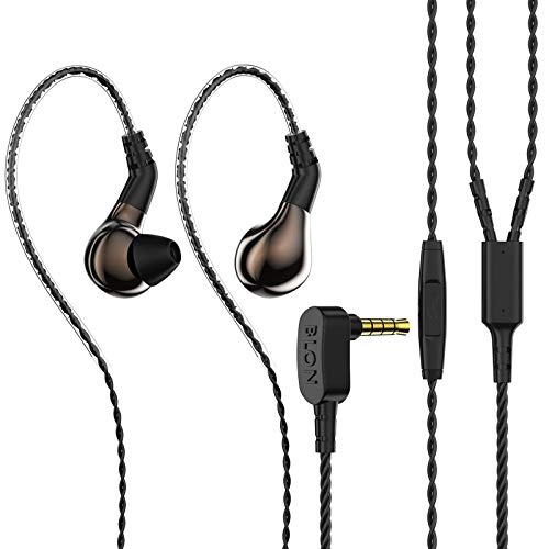 H HIFIHEAR BLON BL03 in Ear Earphone,10mm Carbon Diaphragm Dynamic Drive in Ear Earphone, Metal Shell Bass HiFi DJ in Ear Monito with 2pin Detachable Cable