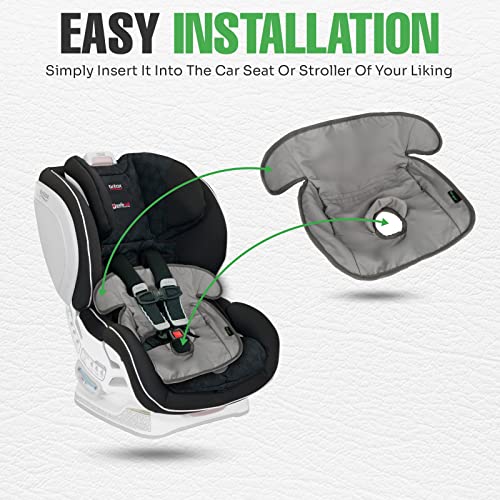 Child Car Seat Saver Waterproof Liner by Lebogner - 100% Leak Free Pad for Baby Stroller, Piddle Pad for Potty Training Toddlers, Car Seat Liner with Anti Slip Vinyl Backing