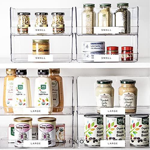 BINO | Stackable Plastic Storage Bins, Large - 12 Pack | THE MYRIAD COLLECTION | Multi-Use Organizer Bins | BPA-Free | Pantry Organization | Home Organization | Fridge Organizer | Freezer Organizer