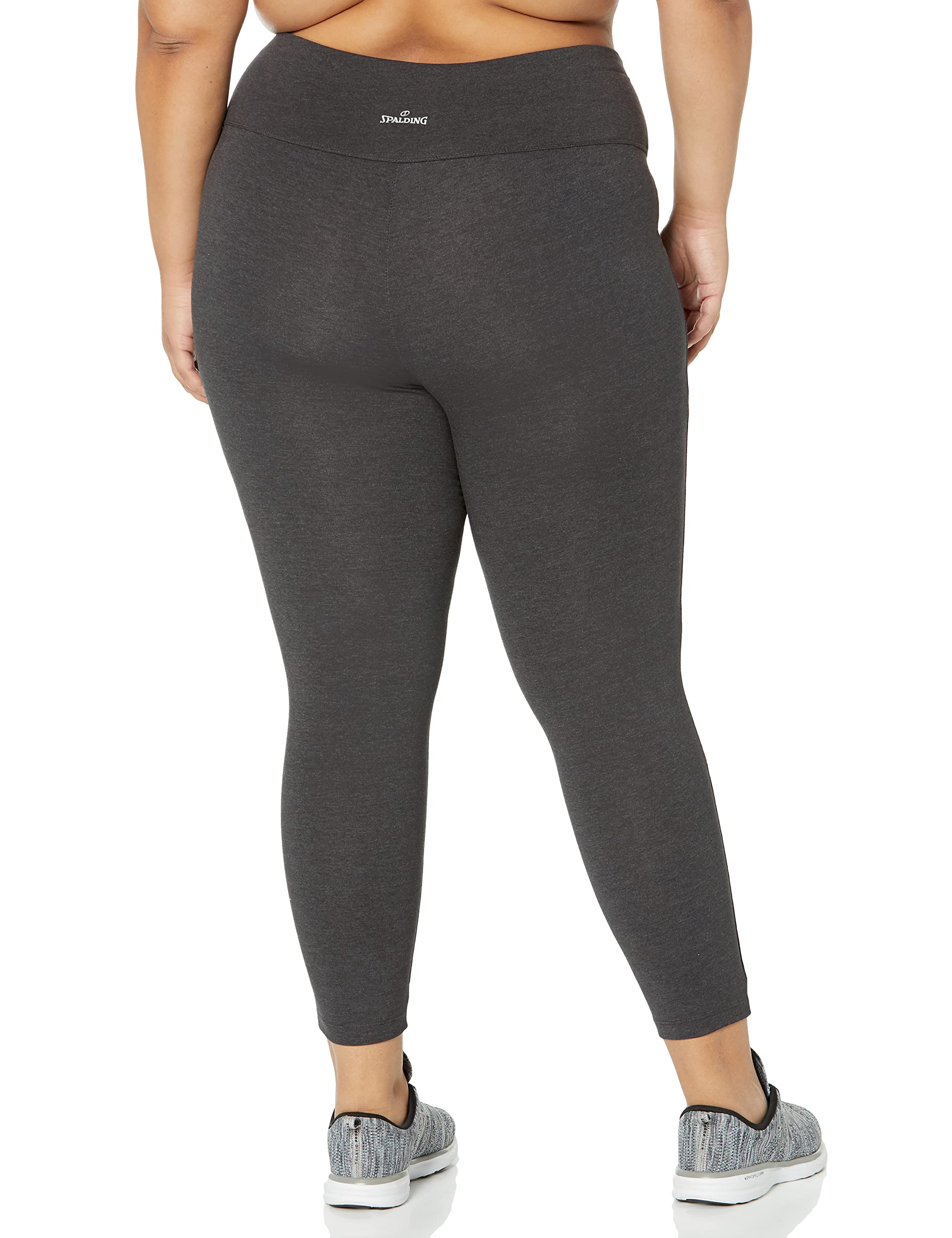 Spalding Women's Misses Activewear High Waisted Cotton/Spandex Ankle Legging Black