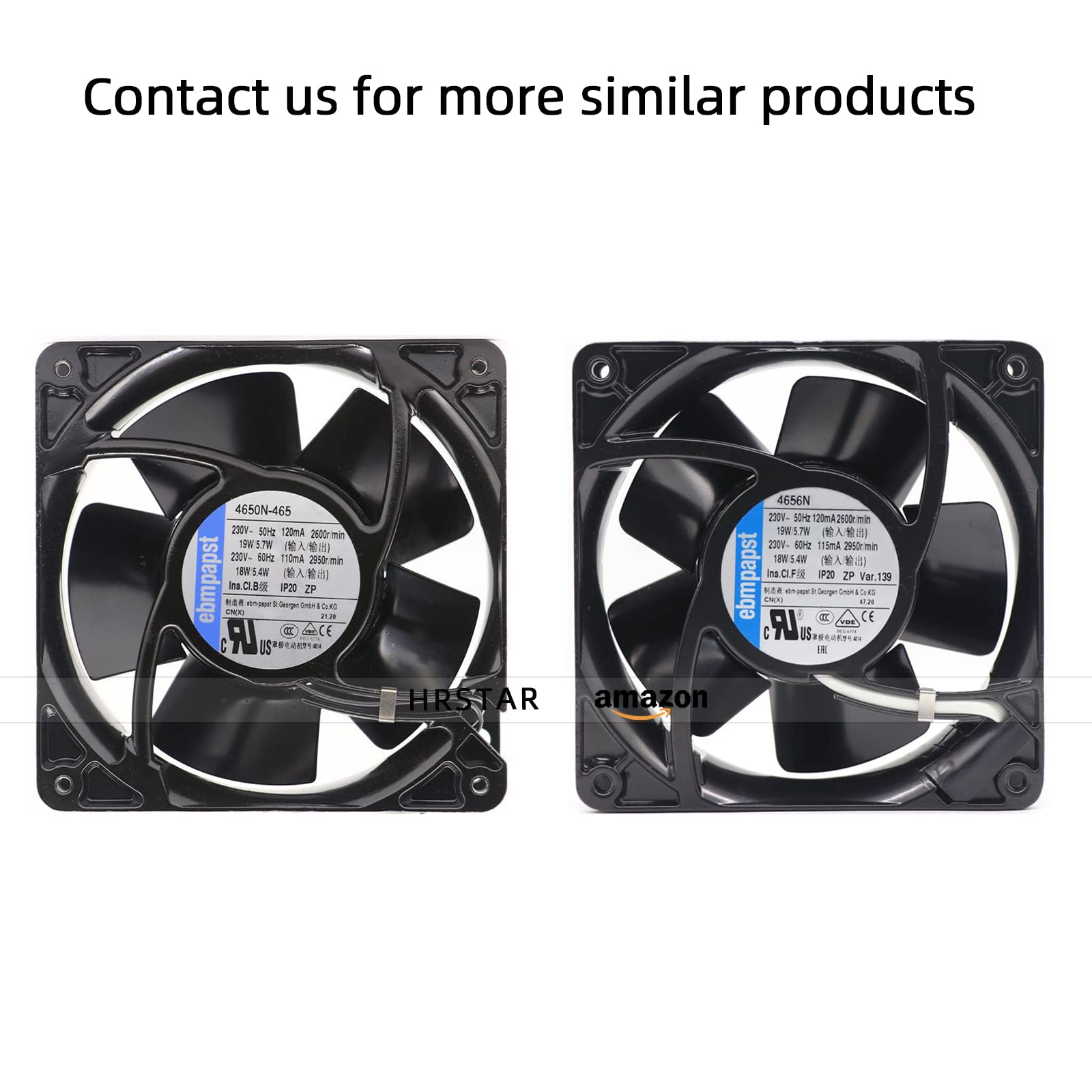 HRSTAR for ebmpapst 4650N AC 230v 120 X120 X38MM All Metal High Temperature Resistant Axial Cooling Fan